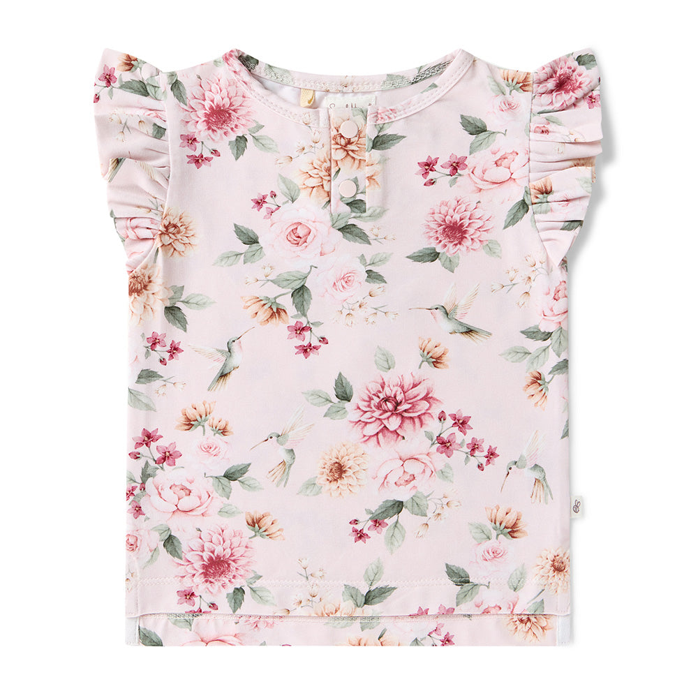 Birds & Blooms Organic Baby Short Sleeve Top | Snuggle Hunny