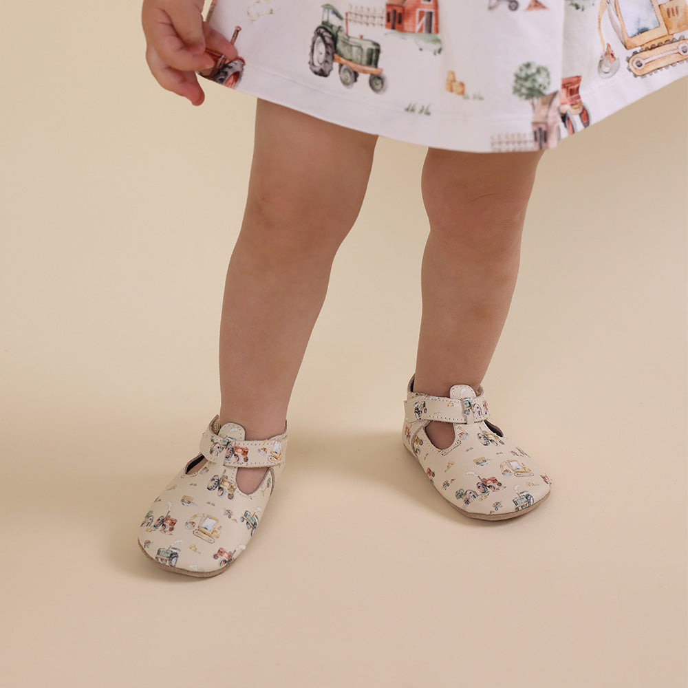Diggers & Tractors T-Bar Shoes | Snuggle Hunny