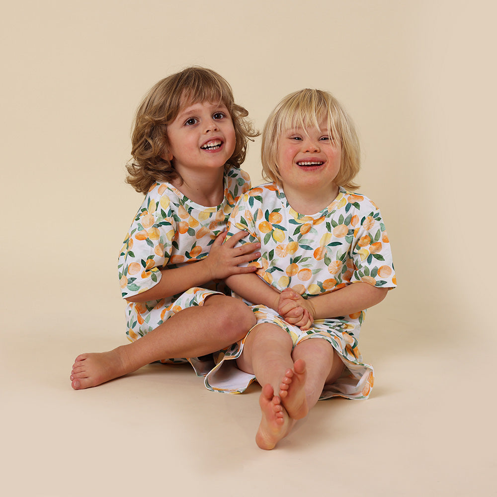 Citrus Squeeze Organic Kids PJ Set | Snuggle Hunny