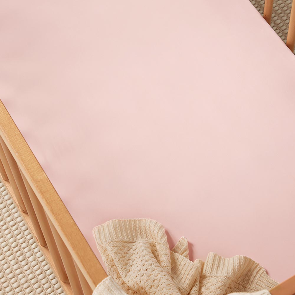 Baby Pink Organic Fitted Cot Sheet | Snuggle Hunny