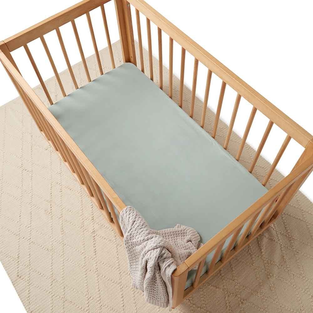 Sage Organic Fitted Baby Cot Sheet | Snuggle Hunny
