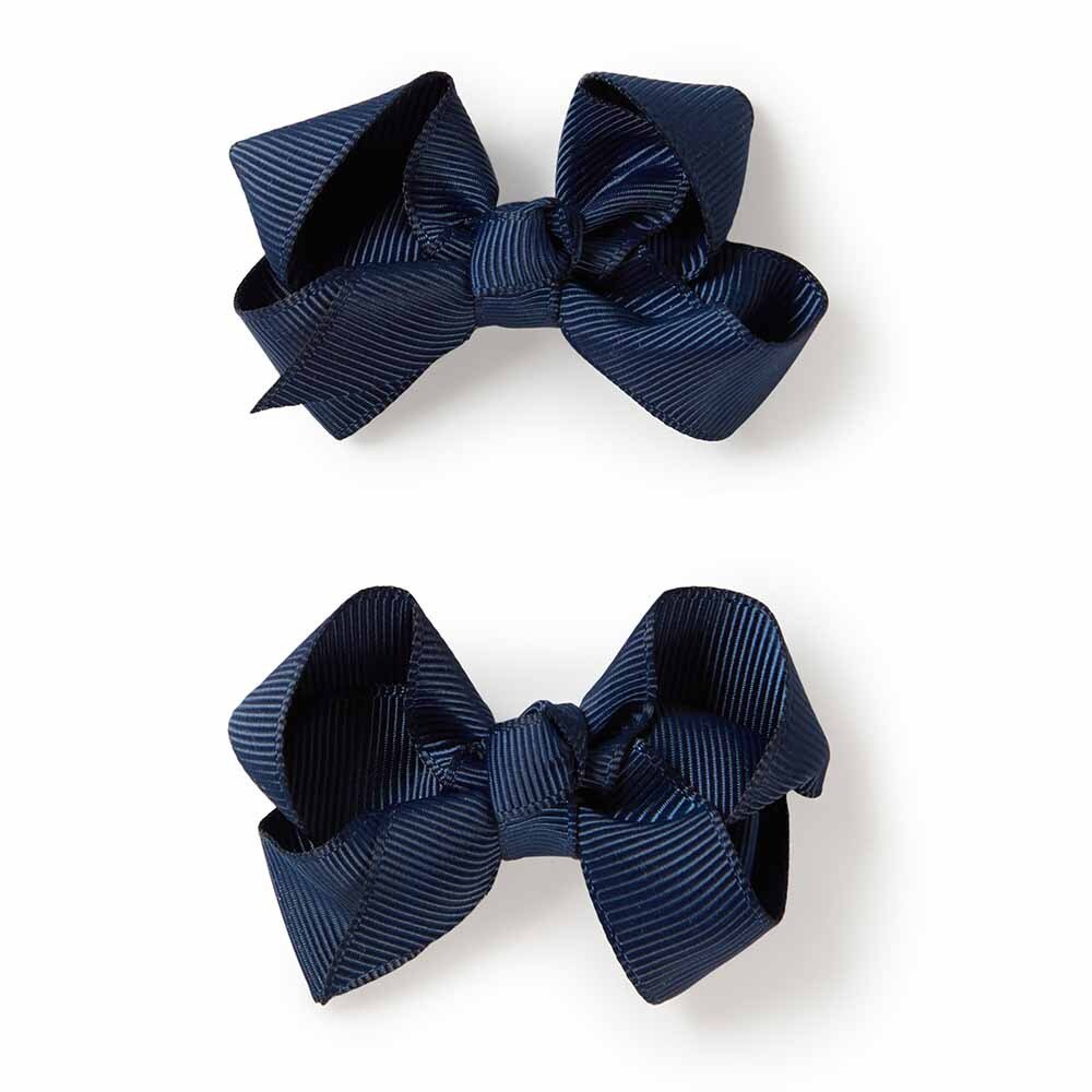 Navy Blue Piggy Tail Hair Clips - Pair | Snuggle Hunny