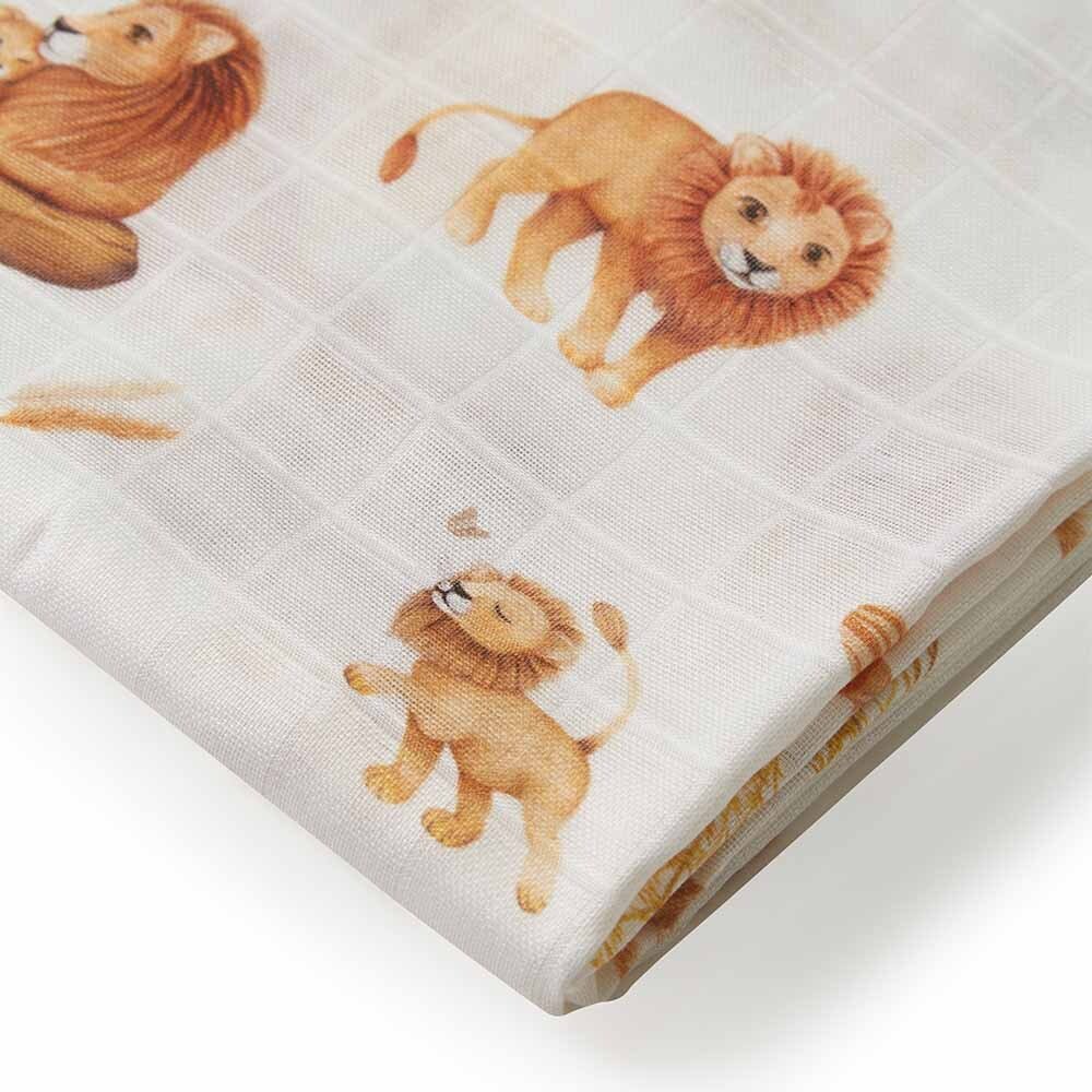 Lion Organic Muslin Wrap | Snuggle Hunny
