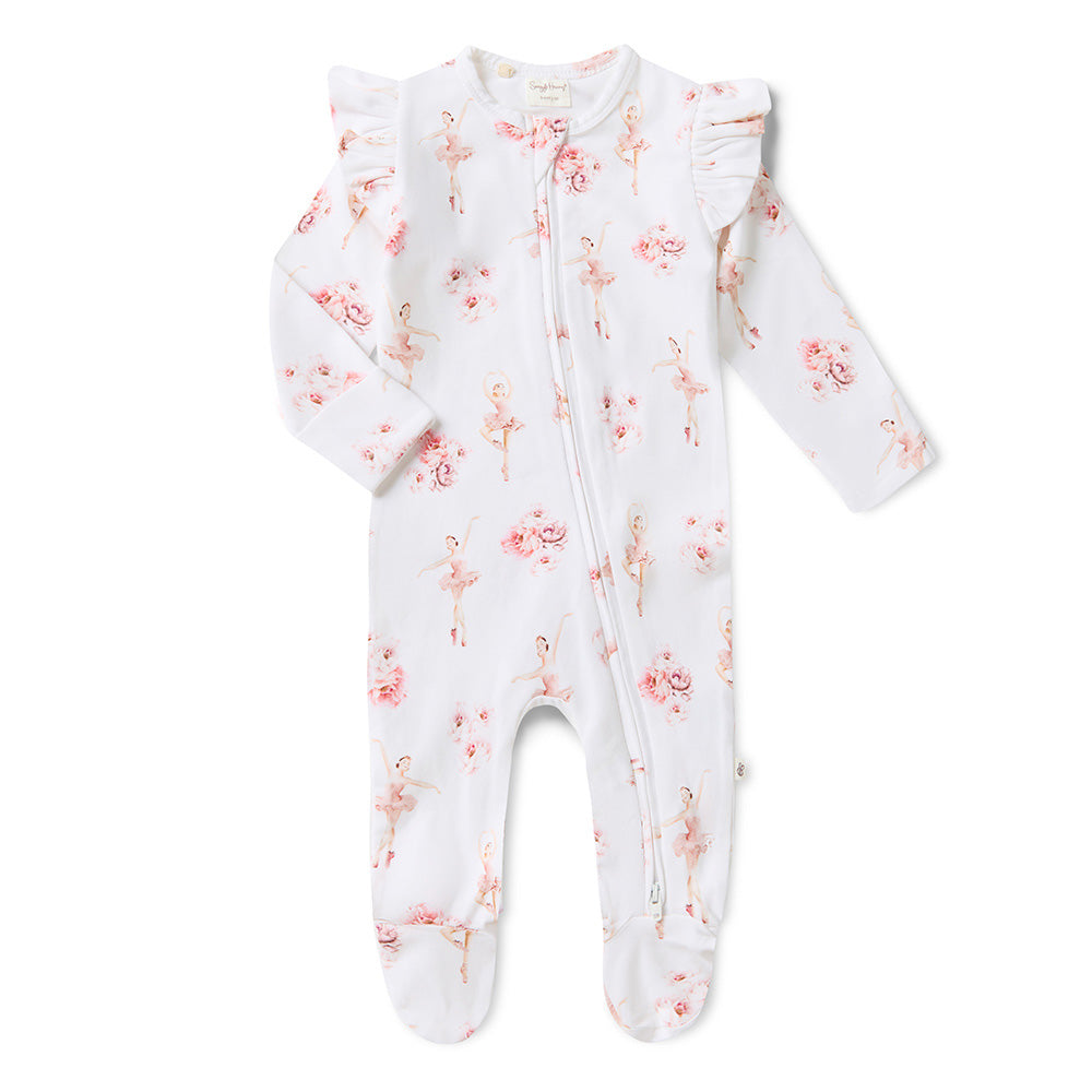 Ballerina Organic Baby Snuggle Sleepsuit Footie | Snuggle Hunny
