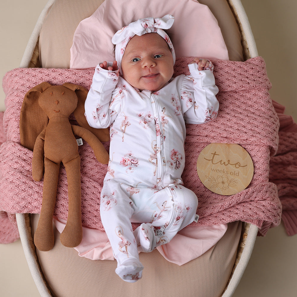 Ballerina Organic Baby Snuggle Sleepsuit Footie | Snuggle Hunny
