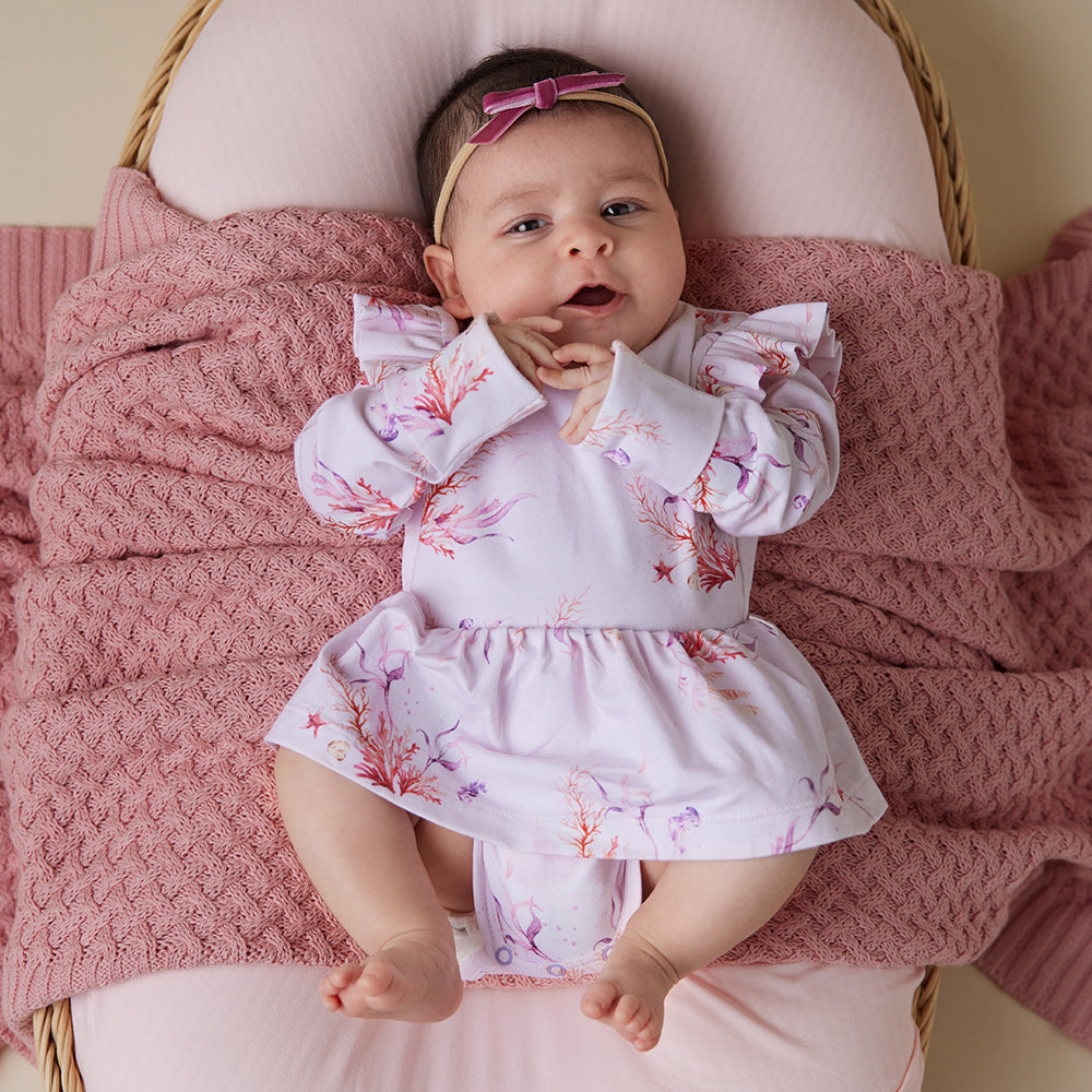 Coral Organic Dress | Snuggle Hunny