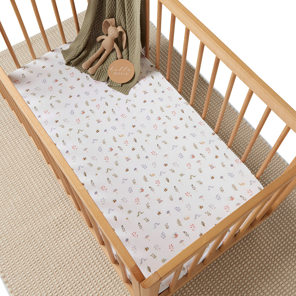 Garden Friends Organic Fitted Cot Sheet | Snuggle Hunny