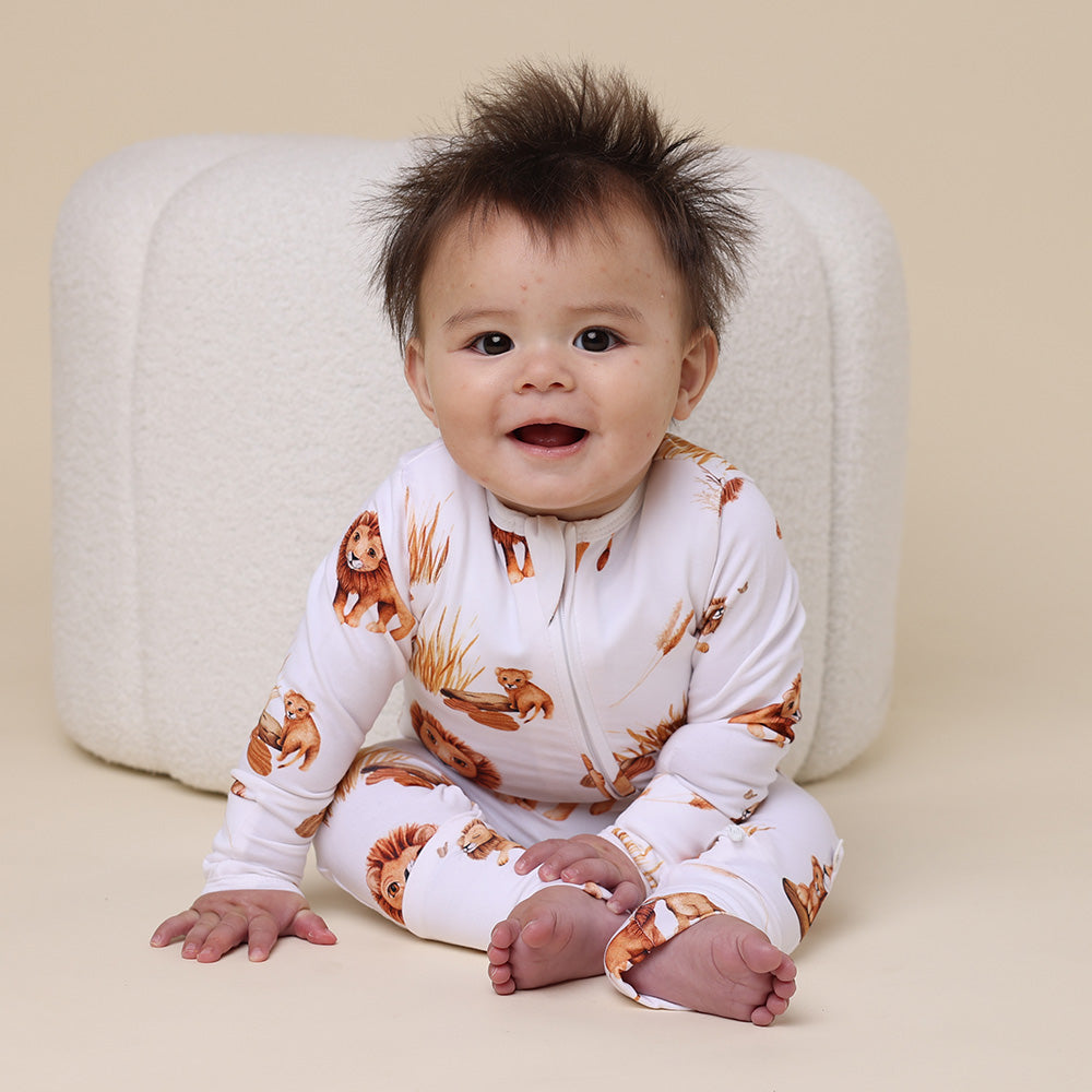 Lion Organic Baby Snugglesuit Convertible Romper | Snuggle Hunny