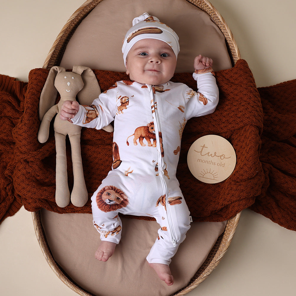 Lion Organic Baby Snugglesuit Convertible Romper | Snuggle Hunny