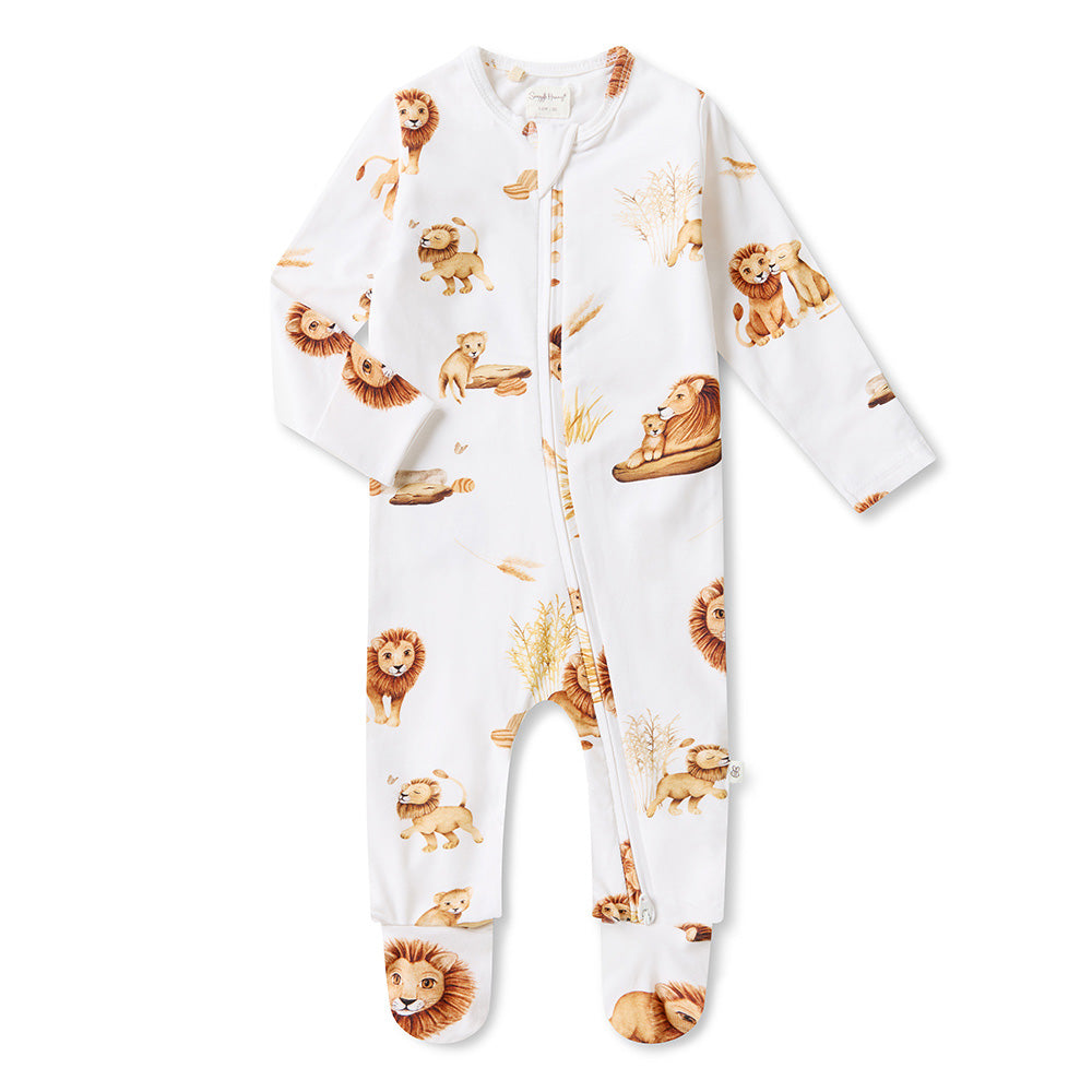 Lion Organic Baby Snuggle Sleepsuit Footie | Snuggle Hunny