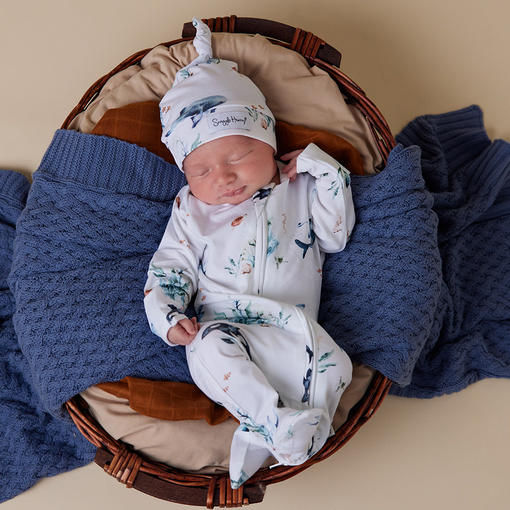 Ocean Organic Baby Snuggle Sleepsuit Footie | Snuggle Hunny